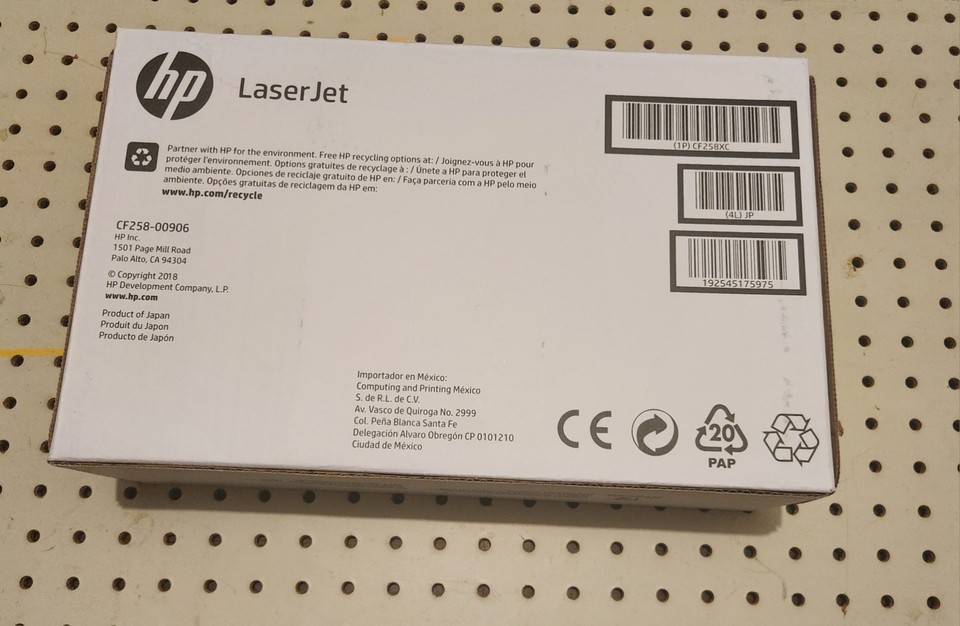 GENUINE HP 58X CF258XC HY BLACK LASERJET TONER CARTRIDGE M404 MFP 428 ...