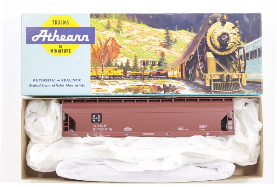 HO Athearn Santa Fe 54ft ACF Centerflow Covered Hopper #307182 Mtl Whl ...