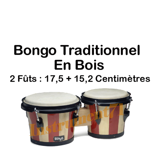 BONGO TRADITIONNEL EN BOIS BICOLORE 2 TONS FUT DE 7.5 + 6.5 POUCES | eBay