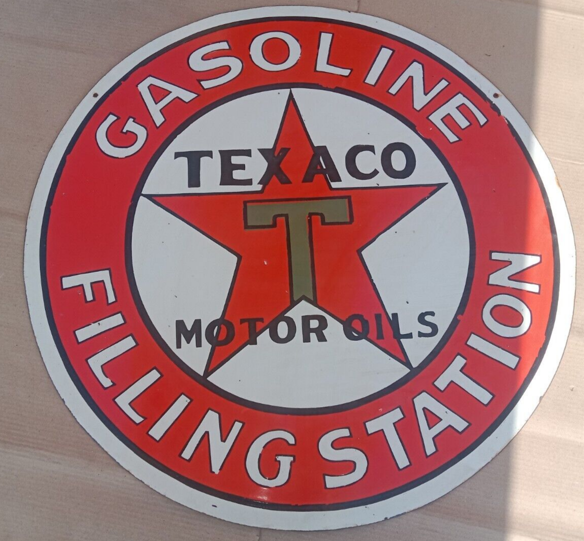 TEXACO PORCELAIN ENAMEL SIGN SIZE 42" INCHE DOUBLE SIDED | eBay