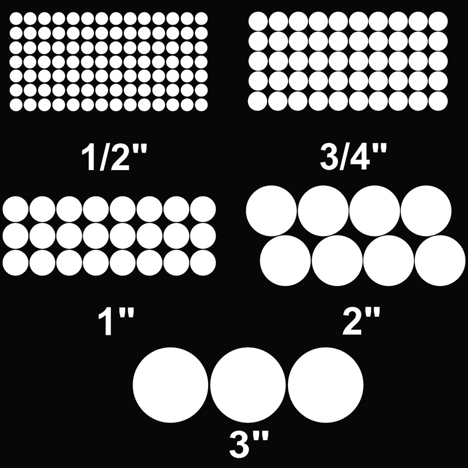 Polka dot stickers! Pick size and color! Permanent outdoor glossy vinyl ...