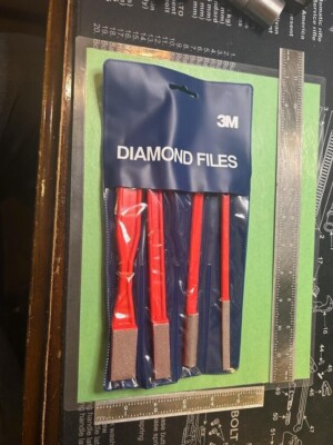 3M Flexible Diamond Hand File Red Set, 74 Micron, Medium, New, 6" | eBay