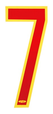 Neal Enterprises PROLINE 6" Number Plate Number #7 RED w/ YELLOW ...