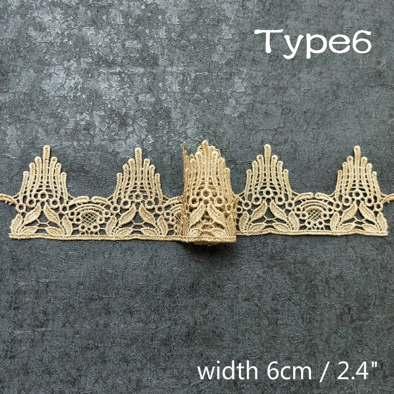 Gold Embroidered Lace Edge Trim Ribbon Decor Applique Retro DIY Sewing ...