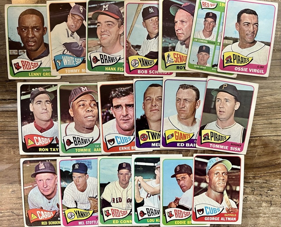 1965 TOPPS BASEBALL CARD LOT OF 100+ PARTIAL SET G-VG w/HI NUMBERS ...