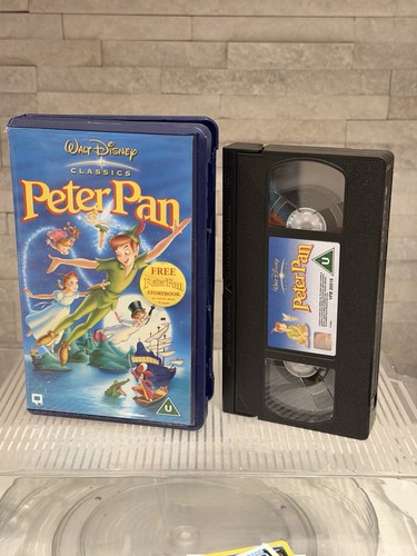 Peter Pan Cartoon VHS 1993 Video Cassette Tape Vintage Walt Disney Blue ...