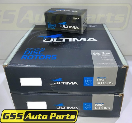 Ultima Rear Brake Disc Rotors (pair) & Brake Pads AAP816-DB1511 RDA7543 ...