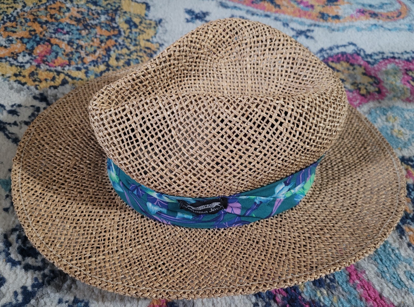 Original Panama Jack Men's Straw Hat Large Tropical F… - Gem