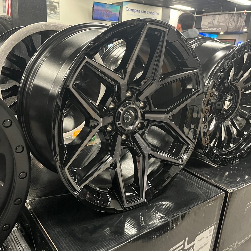 20x9 Fuel Off-Road Flux Black Brushed Gray Tint Wheels 6x5.5 Chevy GMC ...