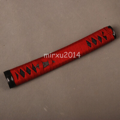 Dark Red Ito & Black Rayskin Tsuka Handle KATATE MAKI for Samurai ...