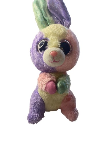 Ty Beanie Boo Babies Bloom the Easter Bunny Rabbit Glitter Eye Stuffed ...