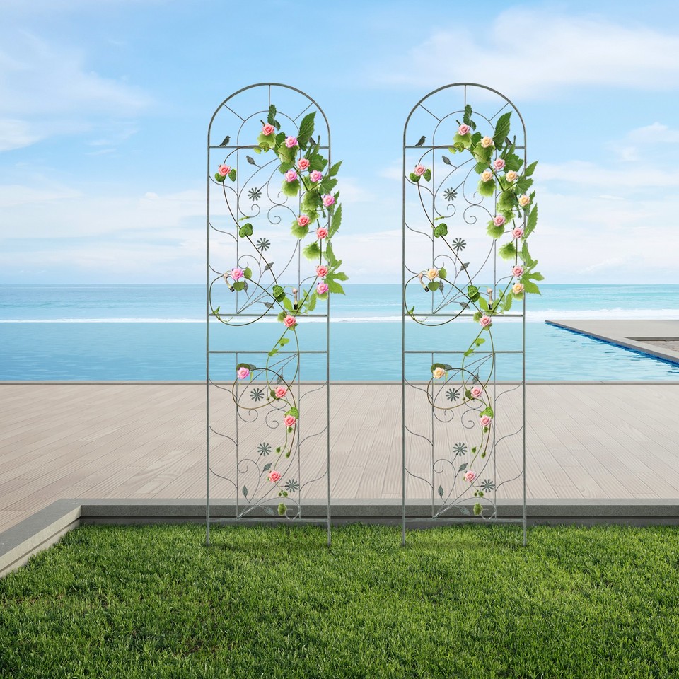 2pcs Green Metal Garden Fences, Climbing Plant Racks, Flower Climbing ...