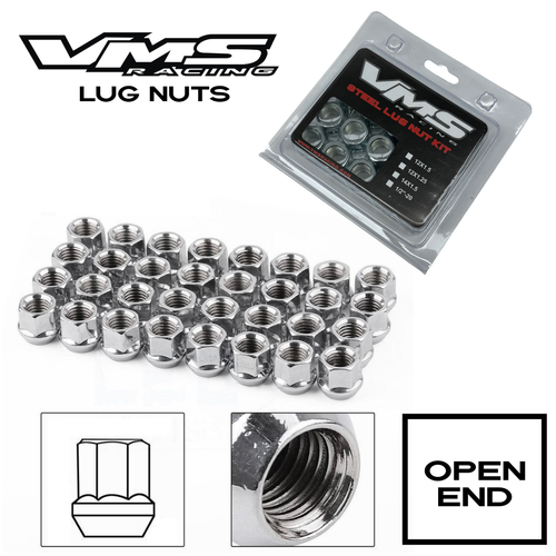 VMS Racing 1/2-20 Drag Race Wheels Open End Lug Nuts Cold Forged Steel ...