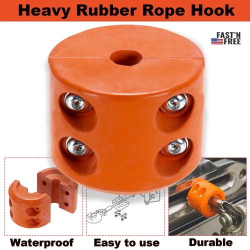 Orange Winch Cable Hook Stopper Rubber Rope Line Waterproof Rope Hook ...
