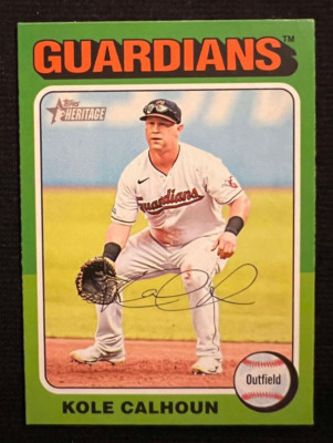 KOLE CALHOUN Cleveland Guardians 2024 Topps Heritage Baseball SP Short ...