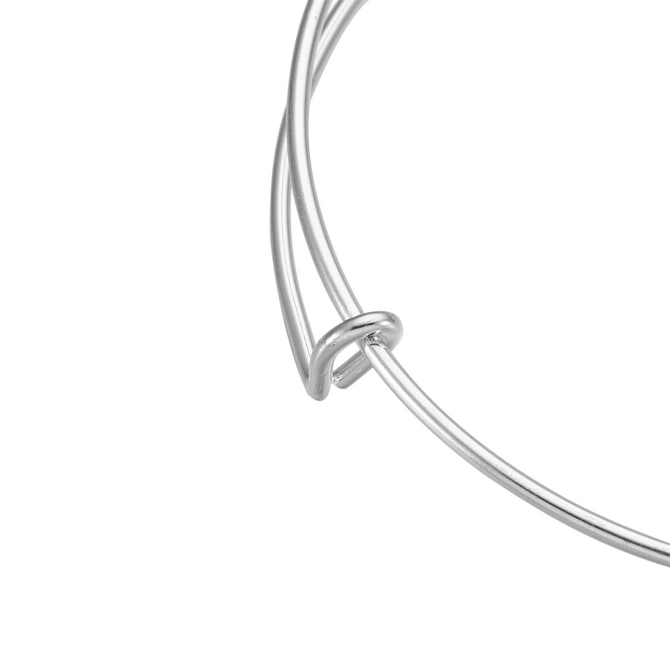 100pcs Expandable Silver Color Iron Bangle Bracelet Wire Wrapped ...