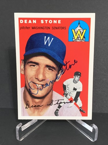 DEAN STONE Signed Autographed Baseball Card 1954 TOPPS ARCHIVES 114 ...