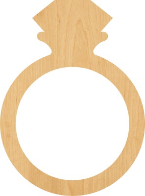Diamond Ring Laser Cut Out Wood Shape Craft Supply - Woodcraft Cutout ...