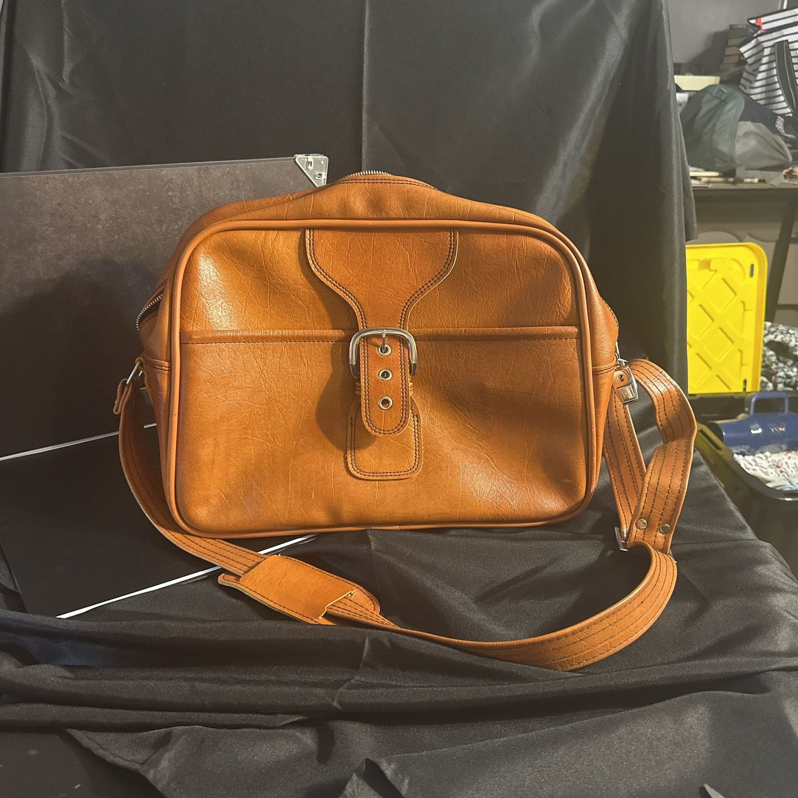 Vintage Sears Roebuck and Co. Brown Faux Leather Carry-On Travel Bag | eBay