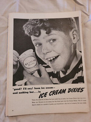 1946 VTG Orig Magazine Ad Kitchen Dixie Cups Ice Cream Dixies Good I'll ...