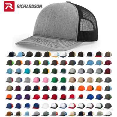 Richardson 112 Adjustable Snapback Trucker Hat OSFM Blank Mesh Back 100 ...