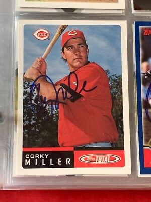CORKY MILLER AUTOGRAPHED SIGNED 2002 TOPPS TOTAL CARD CINCINNATI REDS ...