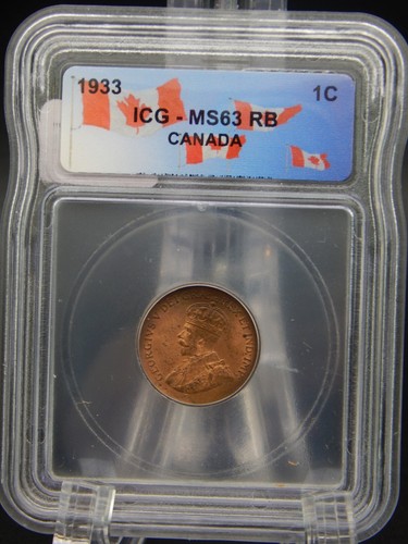 1933 CANADA MS63 RB ICG Graded Canadian 1 CENT (BT821) | eBay