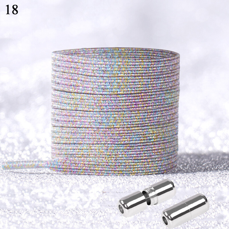 Gradient Color Shiny Shoes Laces Double Buckle Lazy Shoelaces Shoe ...