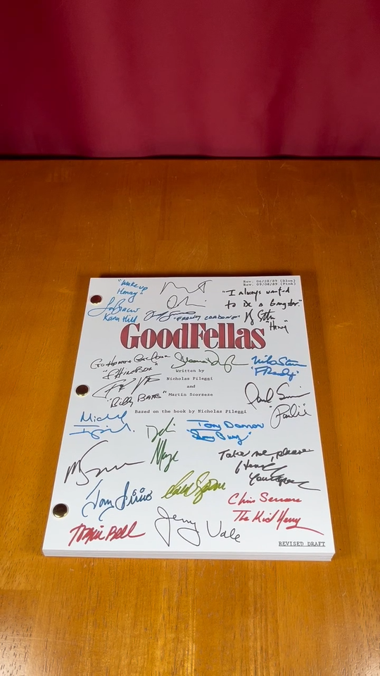GoodFellas Script Signed- Autograph Reprints- Robert De Niro ...