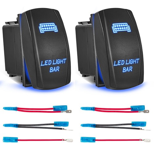 Blue LED Light Bar Laser Toggle Rocker Switch ON-OFF 5pin For ATV UTV ...