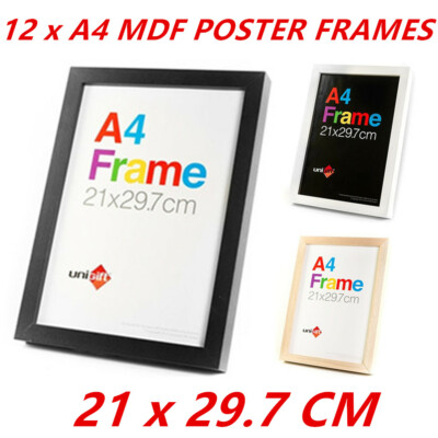 12 x A4 MDF Poster Frame Various Colors Home Decor Artwork Prints Sign ...