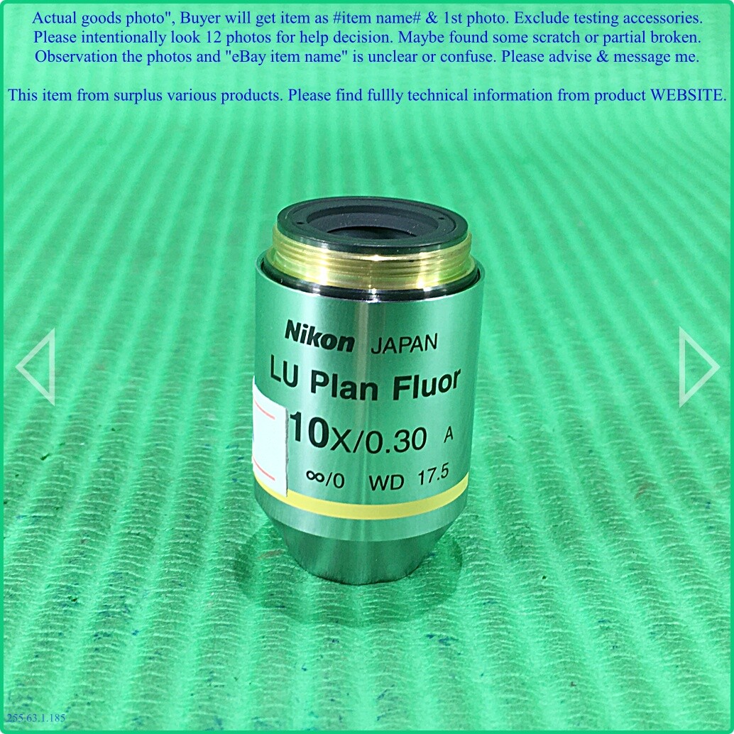 Nikon LU Plan Fluor 10x/0.30 A, LV150 Objective Lens as photo, sn:Set A ...