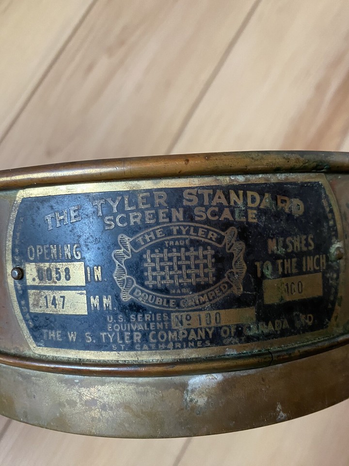 Vintage Tyler Standard Screen Scale Double Crimped Brass Sieve No 35 ...