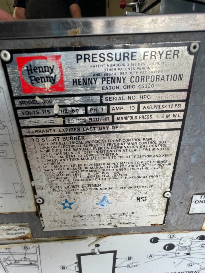 Henny Penny Pressure Fryer Gas- Model 600 | eBay