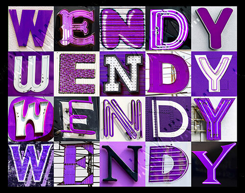 WENDY Name Poster featuring photos of actual PURPLE sign letters | eBay