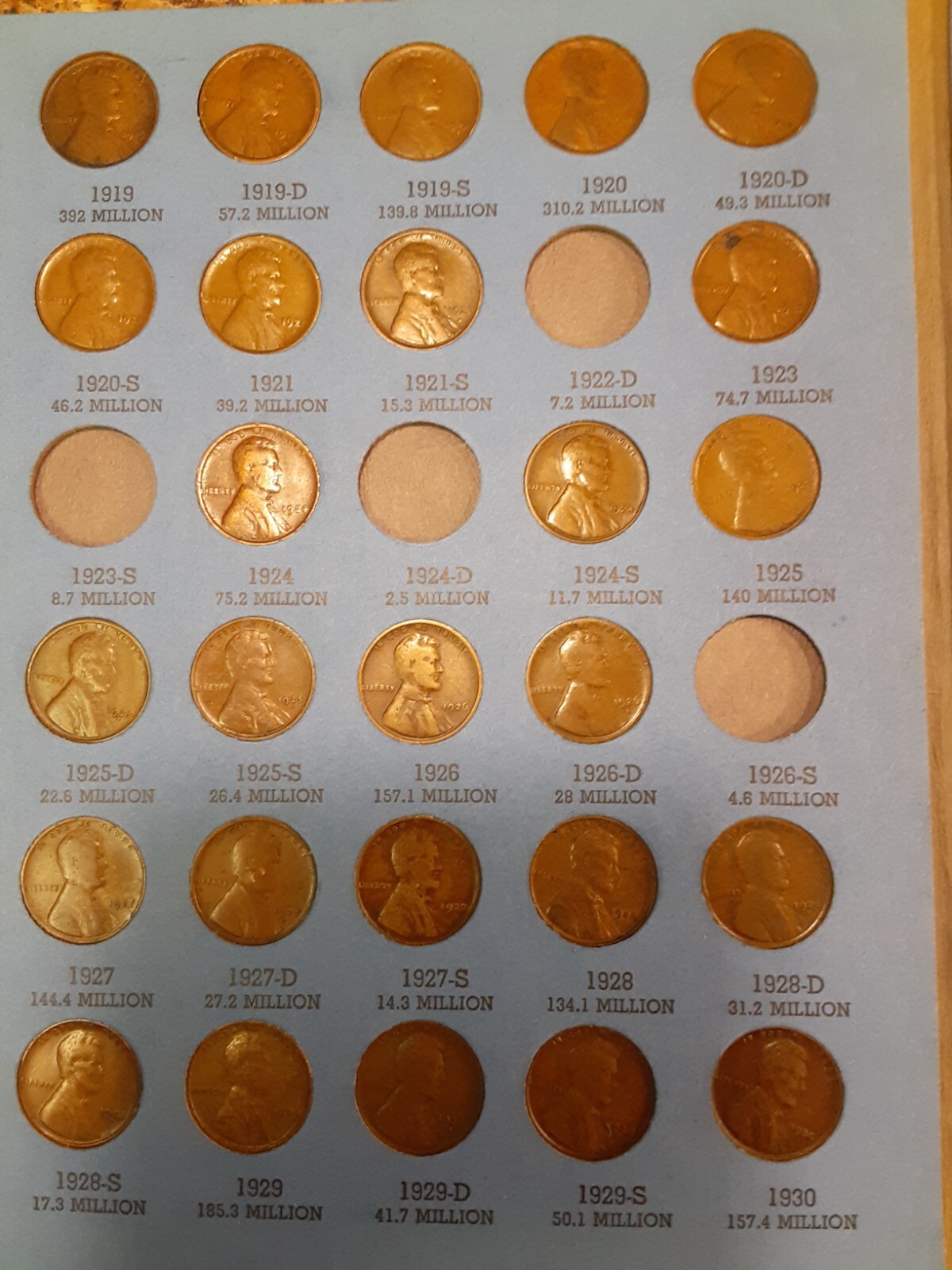 lincoln penny set collection 1909 vdb-2023 p d s wheat cent colllector ...