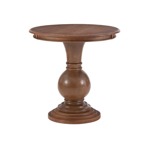 Linon Home Decor Accent Table 26.5" H X 26.25" W, Round Lexis Natural ...
