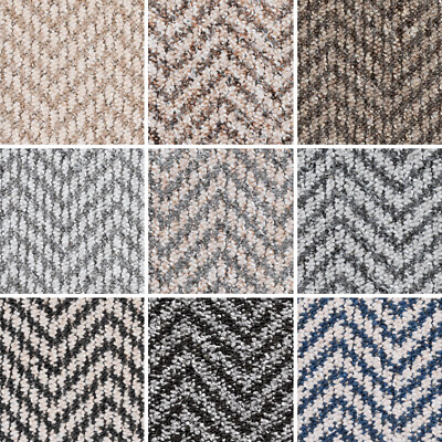 Herringbone Pattern Loop Carpet Cheap Stain Resistant Feltback Lounge ...