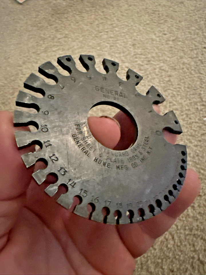 General USA Standard Gage Sheet Metal & Plate Iron Steel No.21 ...