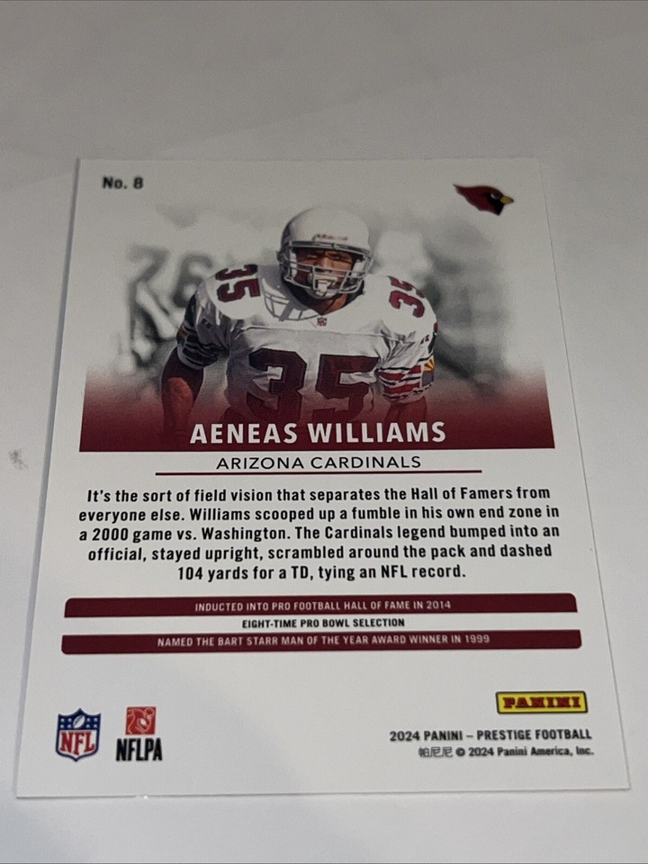 2024 Prestige Xtra Points Red /999 Aeneas Williams #8 Arizona Cardinals ...