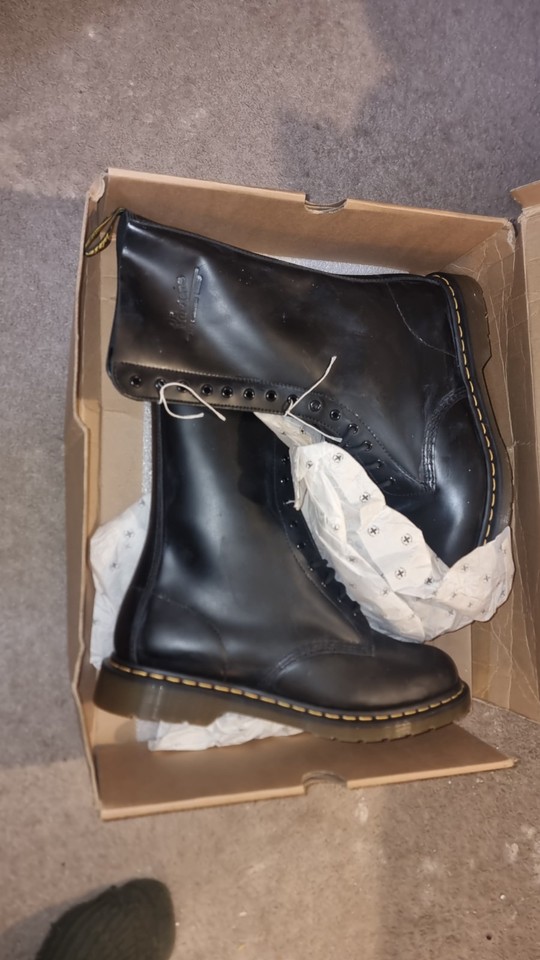 Dr. Marten's DM 1460 14 Eye Boot UK Size 12 Black Boxed | eBay UK