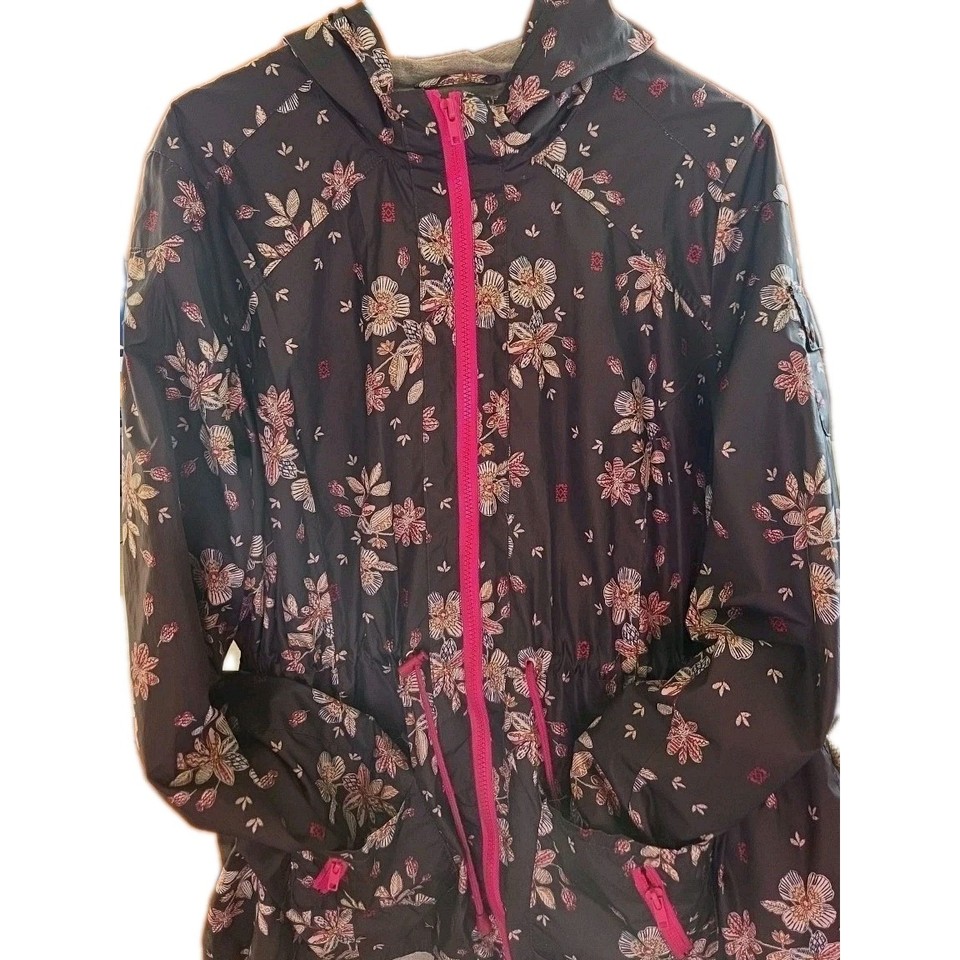 Mossimo Womens 1x Gray Floral Rain Coat Beautiful! | eBay UK