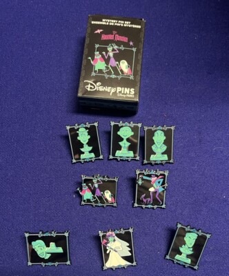Disney Parks Haunted Mansion Blind Box Mystery Pin Complete 8 Pin Set ...