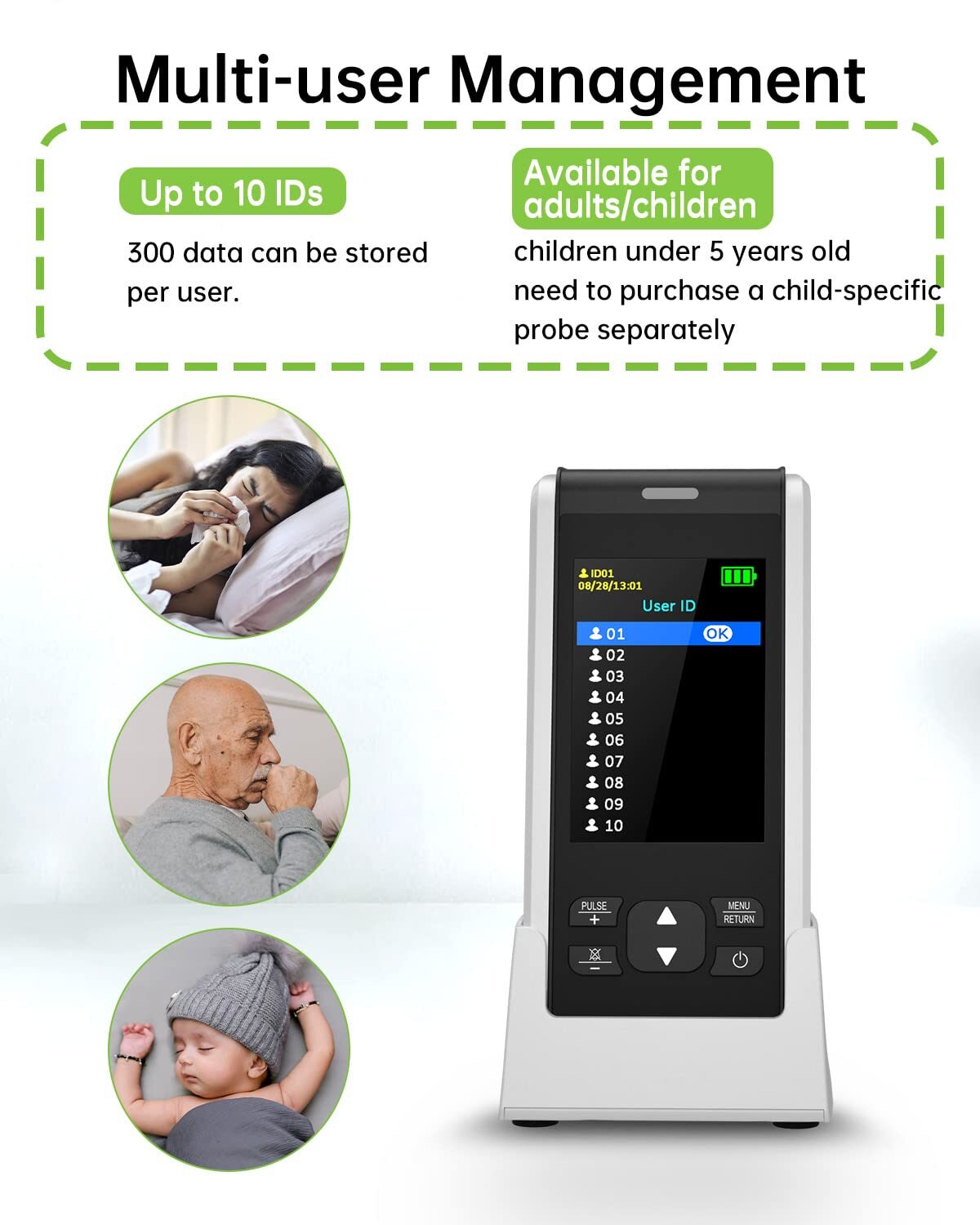 Pulse Oximeter Handheld Portable SpO2 PR Heart Rate Finger Blood Oxygen ...