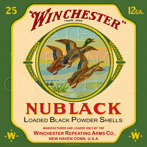 Reproduction Vintage Winchester Nublack Shotgun Shell Box Label Canvas ...