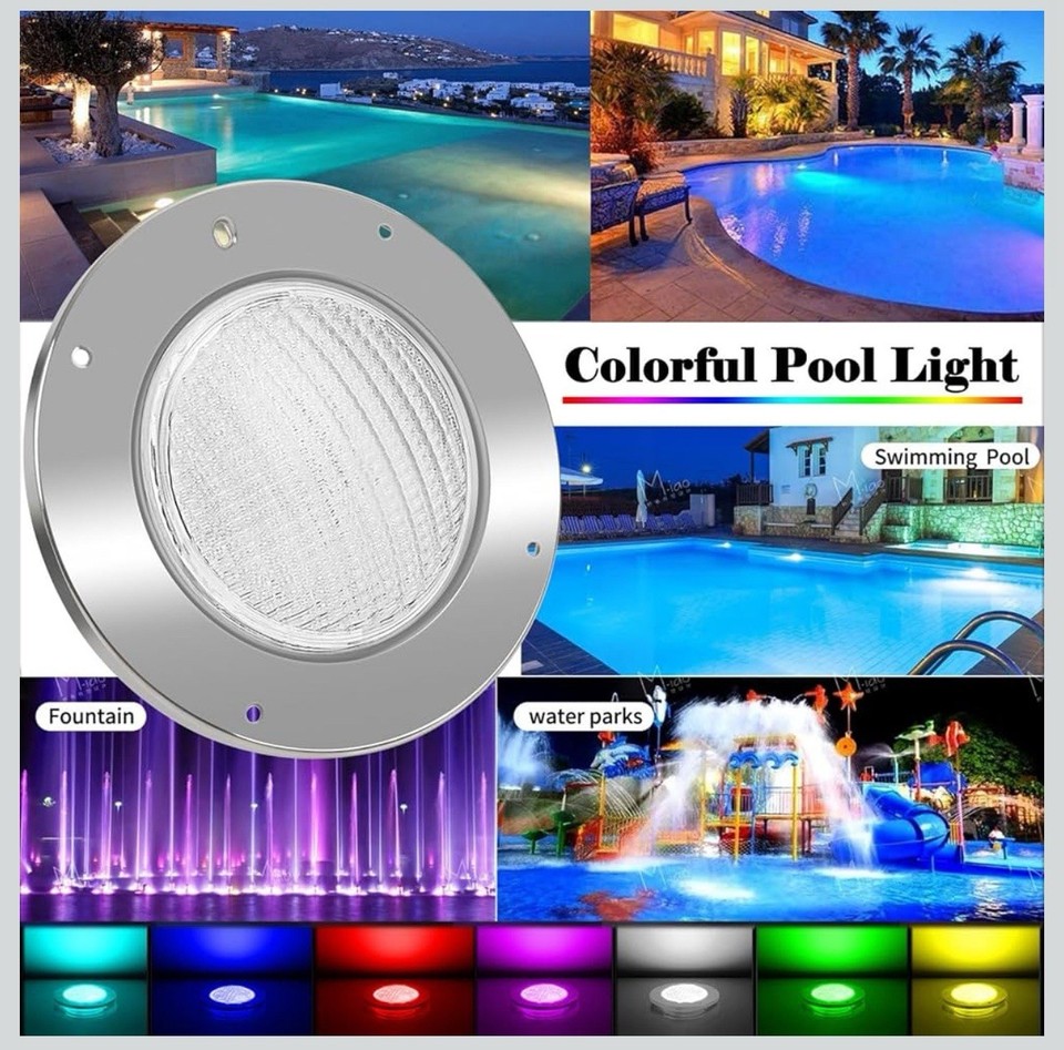 Pool Lights for Inground Pool 60W 10 Inch Color Changing LED Inground ...