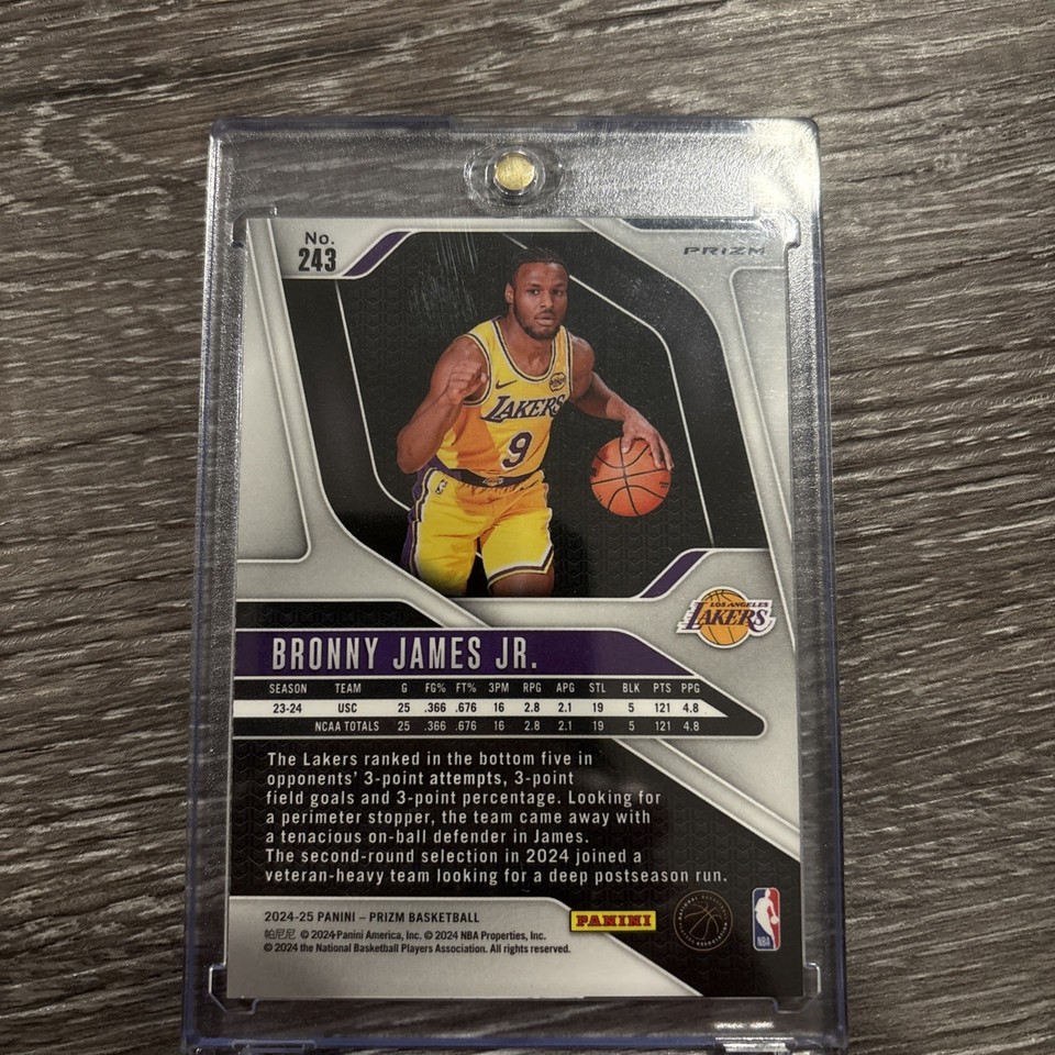 Bronny James Jr Glitter SSP 24-25 Panini Prizm Rookie Case Hit #243 | eBay