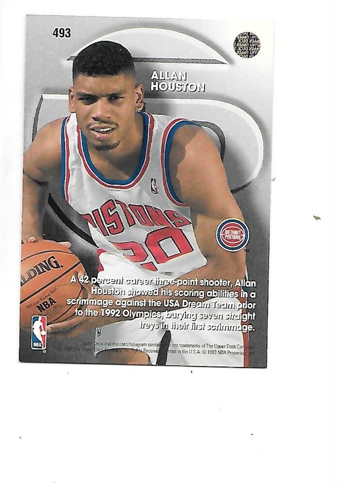 Allan Houston 1993-94 Upper Deck NBA Top Prospects Card #493 Detroit ...
