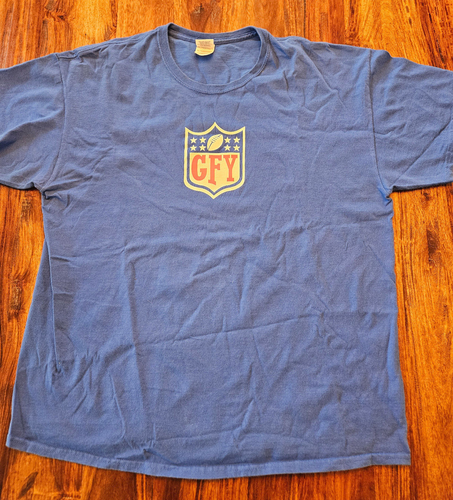 GFY Football Logo Graphic T-Shirt Apparel Blue | eBay