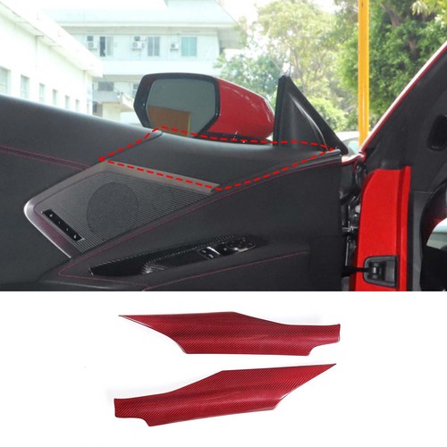 Real Red Carbon Fiber Window Glass Bottom Cover Frame For Corvette C8 ...